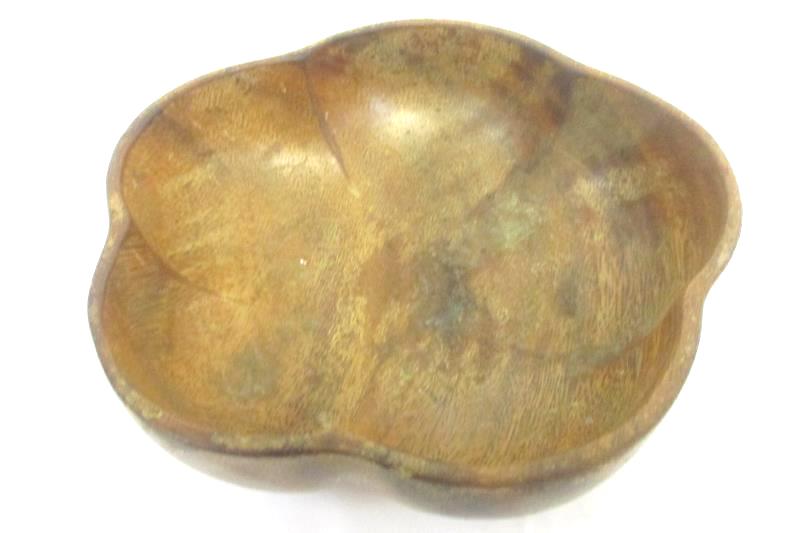 Genuine Hand Carved Monkey Pod Bowl From Philippines W/ Apple - Swedemom