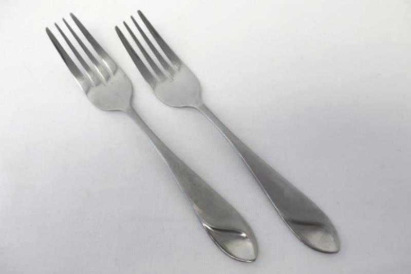 Lot of 2 Towle Stainless Steel Dinner Forks with Frosted Handles - Swedemom