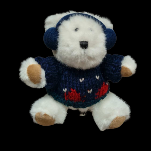 Hugfun International Teddy Bear Plush With Blue Sweater And Ear Muffs ...