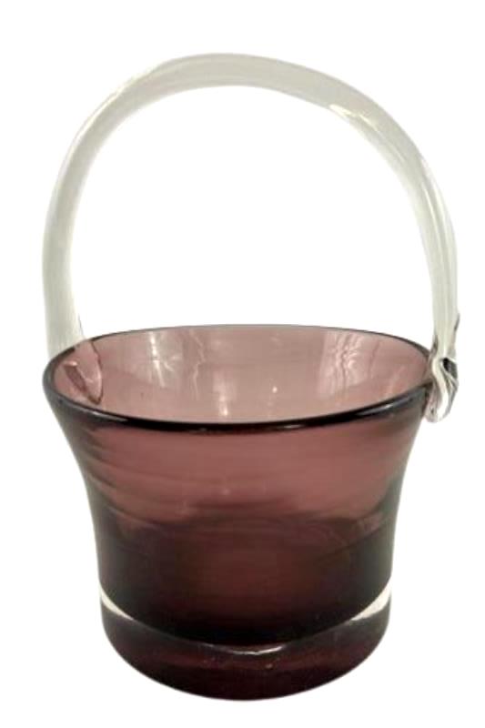 Gorgeous Designs China Blown Glass Basket Amethyst With Clear Handle ...