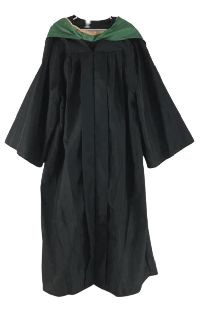 Jostens Graduation Gown Black Hood Green Yellow Tan Unisex Size Up to 6 ...
